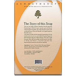 Olivia Care Bath & Body Bar Mandarin Soap 4 Pack Gift Box Organic, Vegan & Natural Contains Olive Oil Repairs, Hydrates, Moisturizes & Deep Cleans Good for Sensitive Dry Skin Made in USA