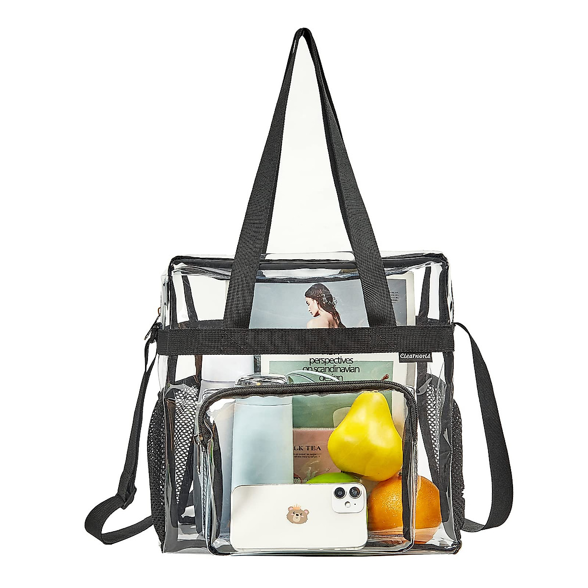 Clear Bag Stadium Approved Clear Mini Backpack Heavy Duty Cold-Resistant Transparent PVC Backpack with Work, Security Travel & Stadium