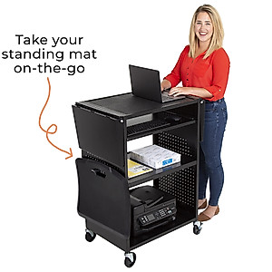 Line Leader Stellar AV Cart | Reimagine Your Teacher Cart with Revolutionary Pegboard Siding & 12 Movable Hooks for Customizable Storage | UL Safety Certified Cart | Keyboard Tray & Drop Leaf Shelving