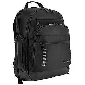Targus Revolution Travel and Checkpoint-Friendly Laptop Backpack with Protective Sleeve for 14-Inch Laptop and Felted Phone Pocket, Black (TEB012US)