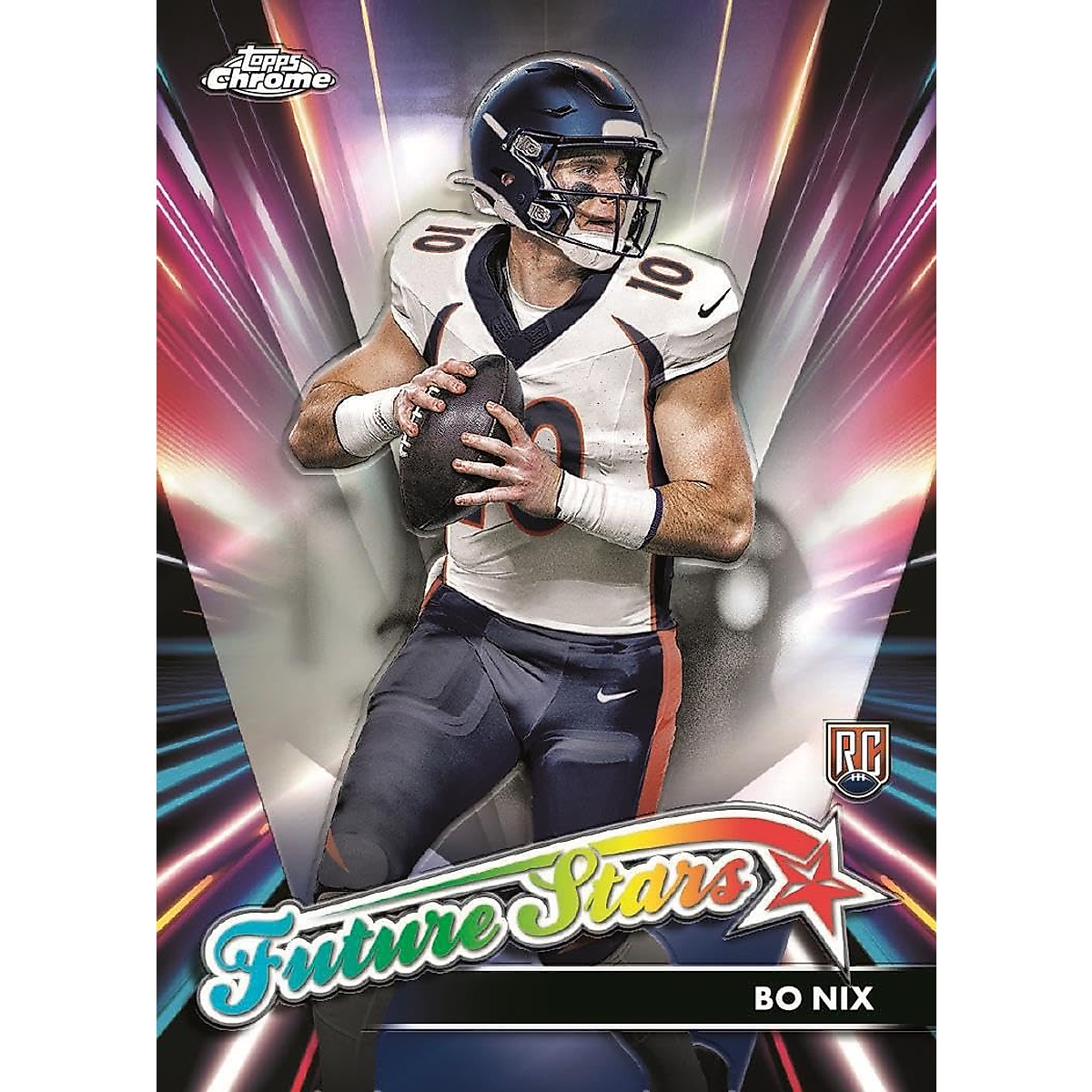 2024 Topps Chrome Football 7-Pack Trading Card Blaster Box (1 Prism Refractor Per Box)
