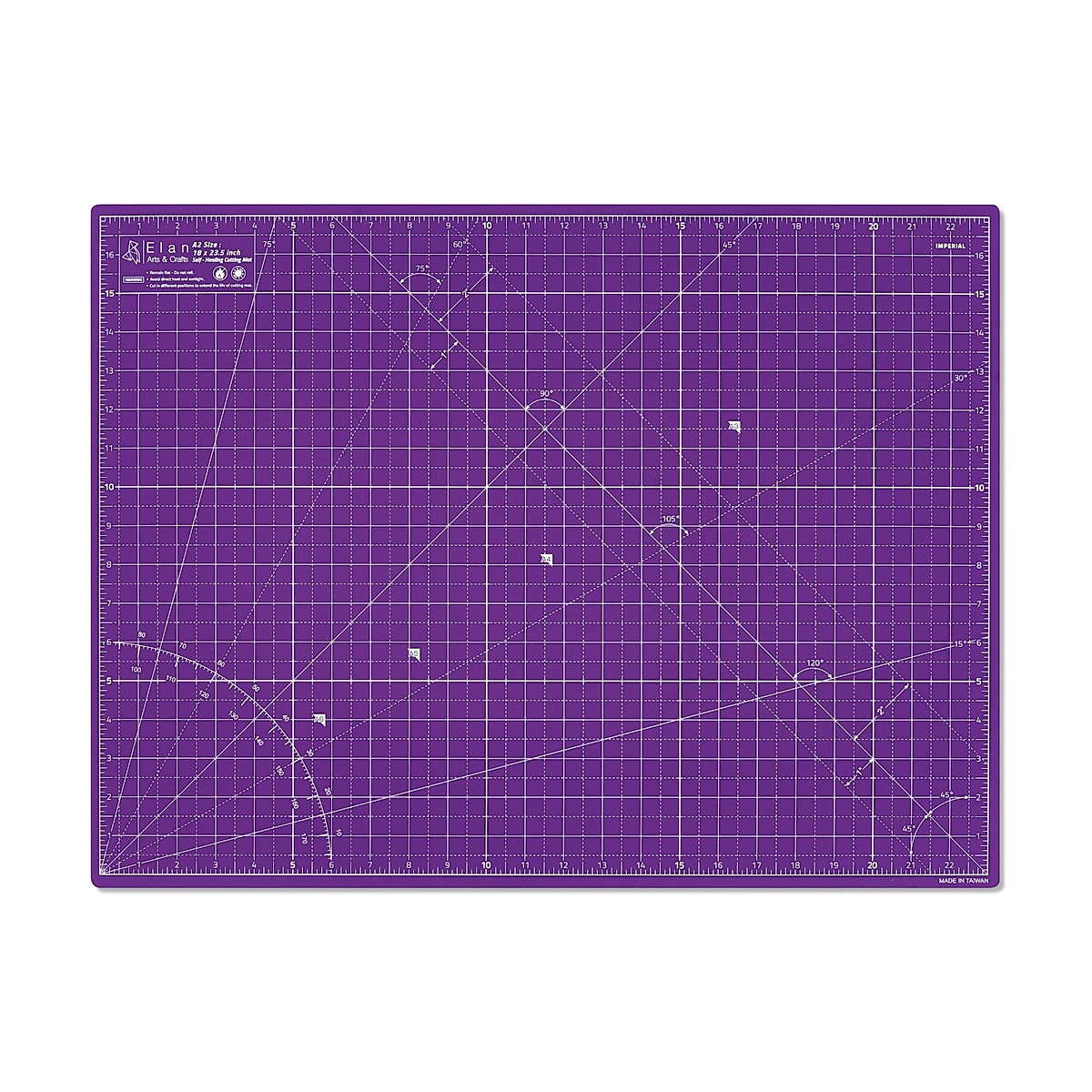 Elan Cutting Mat A2 Pink & Purple, Self Healing Cutting Mat 24 x 18 INCH, 5-Ply Craft Mat Pink, Hobby Cutting Mat 24x18 INCH, Fabric Cutting Board for Crafts, Quilting Cutting Board, Craft Cutting Mat