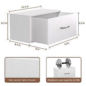 Filano Floating Nightstand Shelf with Drawer, Bedside Shelf Wall Mounted Nightstand, White Bed Side Table/Night Stand with Drawer, Small Wall Shelves for Bedroom Modern Decor