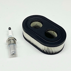 Lawn Mower Air Filter with Spark Plug 593260 798452, Parts for Troy-Bilt TB110 TB115 TB200 TB230 Walk Behind Lawn Mower, for Toro Recycler 22 inch 20332 20333 and more
