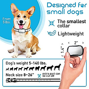 Extra Small Size Dog Training Collar with Remote for Small Dogs 5-15lbs and Puppies with Shock - Waterproof & 1000 Ft Range
