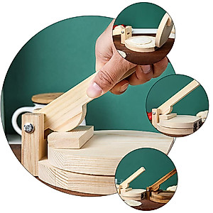 DOITOOL Tortilla Press 6 Inch - Traditional Labor-Saving Wood Tortilla Maker Press - Dough Press Wood Tortilla Press for Dumpling Skin, Homemade Mexican Tortillas,Roti, Burritos,Taco