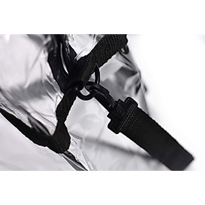 Handy Laundry Clear Tote Bag Stadium Approved - 2 PACK - Shoulder Straps and Zippered Top. Perfect Clear Bag for Work, School, Sports Games and Concerts. Meets Tournament Guidelines. (Black)