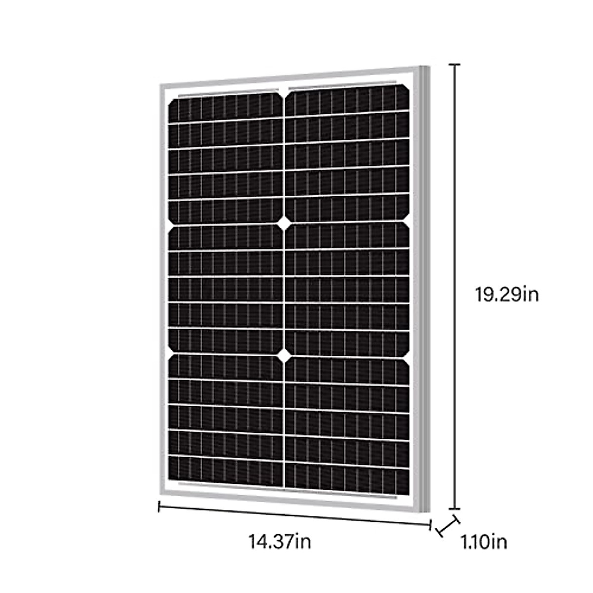 Newpowa 9BB 30W 12V Solar Panel High-Efficiency Monocrystalline 12V PV Module Designed for 12V Off Grid System, Charge Your 12V Battery of RV, Boat, Camper, Trailer, Gate Opener(30W New)