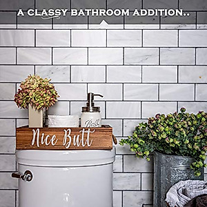 Nice Butt Bathroom Decor Box, One Box with Print on 2 Sides Farmhouse Bathroom Decor Nice Butt Bathroom Box Toilet Box, Hello Sweet Cheeks Bathroom Box Rustic Decor, Toilet Organizer Farmhouse Decor