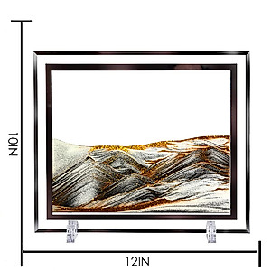 Laenshi Moving Sand Art Picture Deep Sea Dynamic 3D Sandscapes Pictures in Motion Office Desktop Art Decor Toys
