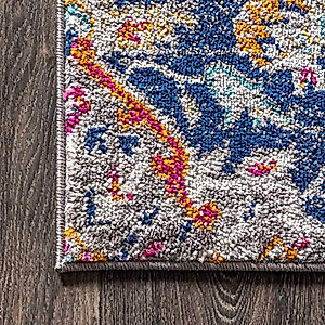 JONATHAN Y BMF105A-4 Bohemian Flair Boho Medallion Vintage Indoor Area-Rug Floral Easy-Cleaning High Traffic Bedroom Kitchen Living Room Non Shedding, 4 ft x 6 ft, Multi