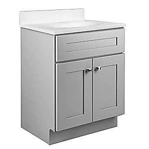 Design House 587063 Bath Modern Unassembled 2-Door Shaker Bathroom Vanity Cabinet Only, 24 x 18,Grey