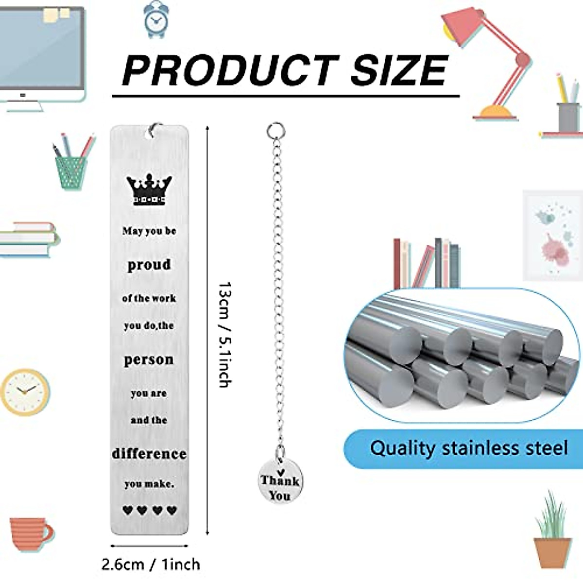 24 Pcs Employee Appreciation Gifts Bulk Appreciation Gifts for Employee in Bulk Coworker Thank You Gifts Coworker Employee Bookmark Going Away Gifts Leaving Retirement Bookmark for Mentor Manager