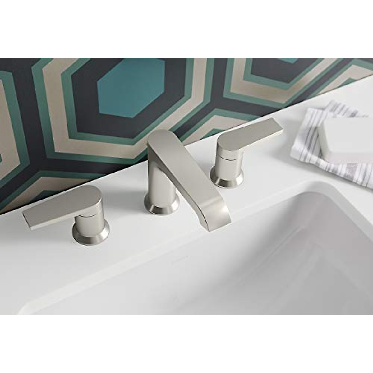 KOHLER 97093-4-BN Hint Widespread Faucet, Vibrant Brushed Nickel