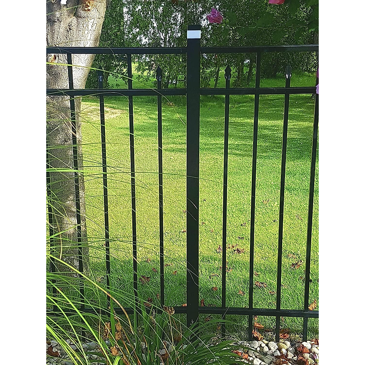 Solar LED 2In x 2In(5cm x 5cm) Fence Post Cap for Wrought Iron and Aluminum or Garden, Solar Fence Lights - 8 Pack (white light)