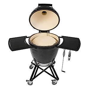 Primo Grills and Smokers 773 All-in-One Kamado Round Grill with Cradle Shelves, Ash Tool and Lift