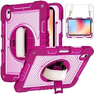 Hot Pink 10th Generation Case 2024 10.9 inch with Pencil Holder 10 Case Tablet Case New Gen 10 Case 2024 New 10.2 Case for Kids Girls 10.9 Inch 2024 Release