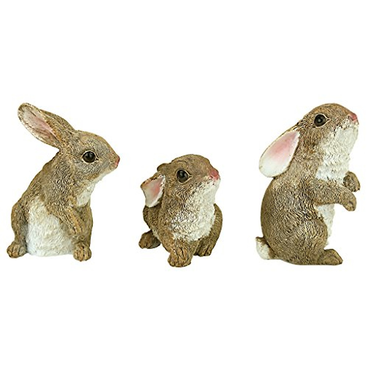 Design Toscano QM92008 The Bunny Den Rabbits Garden Animal Statues, 5 Inch, Set of Three, Multicolored
