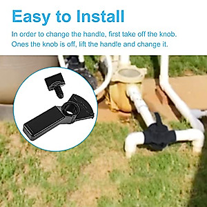 ChangTa Never Lube Valve Handle R0487200/7433 and Knob 4603/R0486900 Replacement Kit Fits Zodiac Jandy 2-Port/3-Port NeverLube Valve Handles 4733, R0487200, 1301 - Black(2 Pack)
