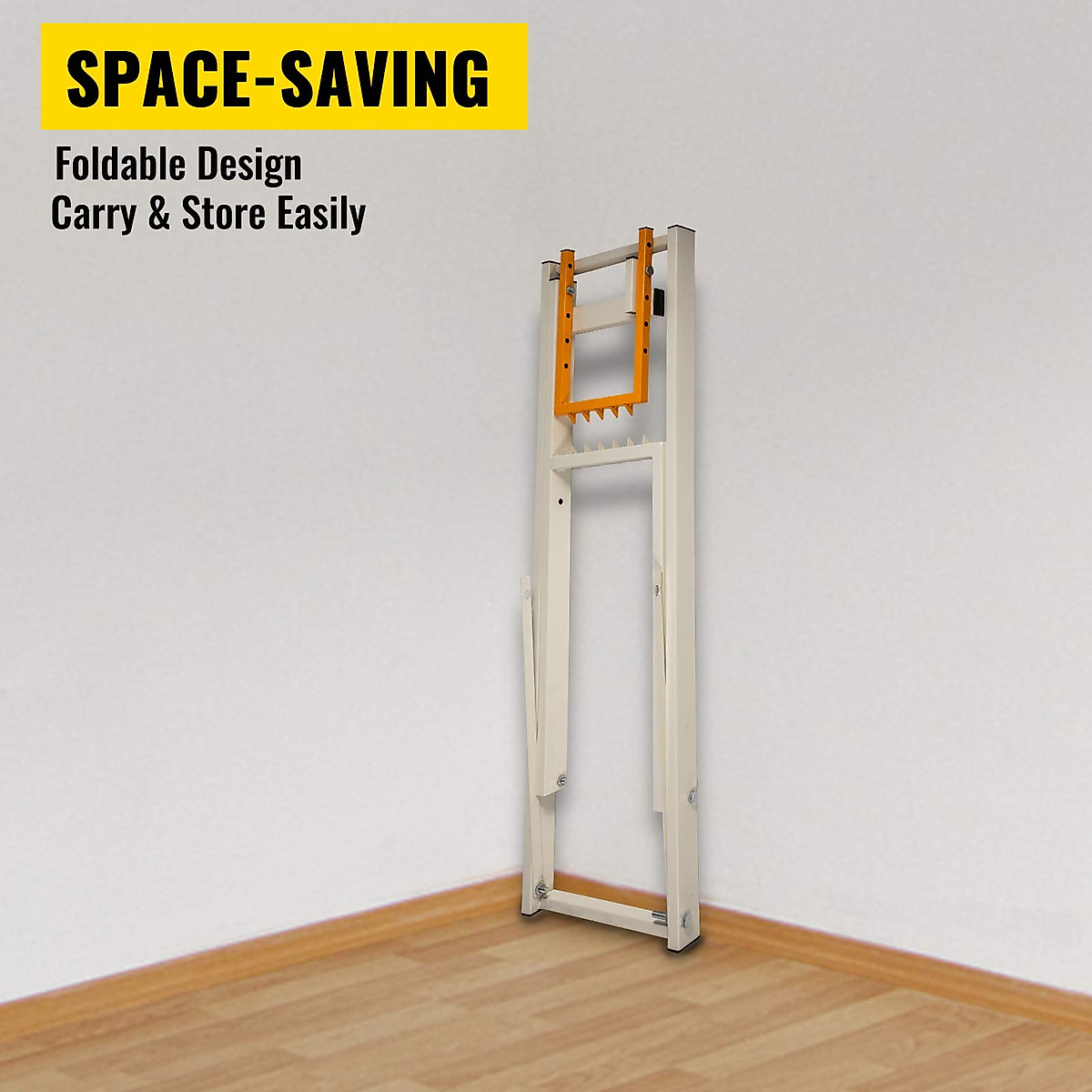 VEVOR Logging Saw Horse Durable Steel Log Sawhorse, Foldable Log Cutting Stand with Sharp Claws and Adjustable Height, Horse Stands for Cutting Wood, Space-Saving Sawbuck, Easy to Assemble and Carry