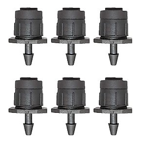 Lxcom Lighting 50 Pcs Irrigation Drippers Adjustable Drip Emitters Micro Spray 360 Degree Full Circle Pattern Water Flow Irrigation Drippers Sprinkler Drip Watering System Parts Drip Irrigation(Black)