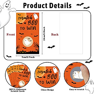 JUESMOS Halloween Scratch Off Cards 30Pcs Spooky Ghost Halloween Party Scratch Off Game Cards Funny Halloween Activity for Groups Kids Adults Halloween Baby Shower Birthday Party Game Favor Supplies