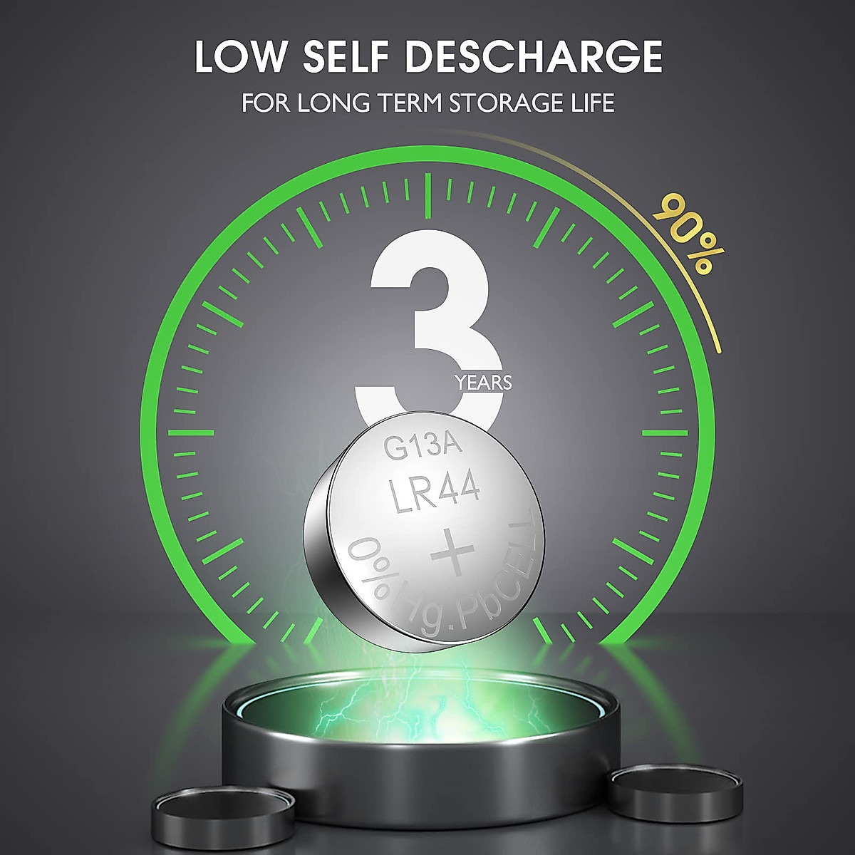 EBL LR44 Batteries, AG13 357 SR44 303 A76 Alkaline Battery 1.5V Button Coin Cell Batteries -40 Pack