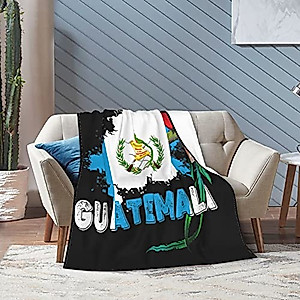 Flannel Fleece Blanket for Bed Sofa Room Bedroom Floor,Soft Fuzzy Plush Blanket,Super Soft,Warm,Super Cozy and Comfy for All Seasons (Guatemalan Flag and Guatemala Quetzal Bird,50"X40")