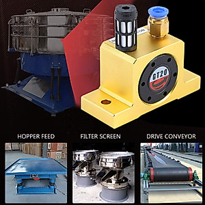 G 1/4'' Pneumatic Turbine Vibrators Silent Golden Industrial Vibrator for Hopper Golden GT-20 Free Muffler
