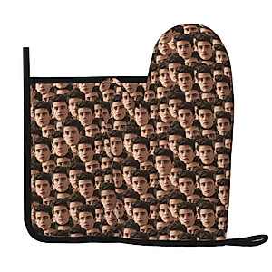Byxhuc Custom Face Oven Mitts for Mom Dad Aunt Grandma Friend on Mother's Day Anniversary Father's Day Birthday Easter Christmas' Day