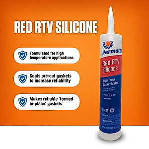 Permatex 81409 High-Temp Red RTV Silicone Gasket, 11 oz.