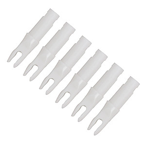 Elkrich 50Pcs Archery Arrow Nocks ID 6.2mm/.244" Plastic Insert Carbon Arrow Nocks Tail for DIY Hunting Shooting Arrows (White)