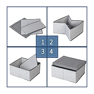ShanSon Fabric Storage Bins 1 Pack One Click Installation Storage Cubes with Lids Foldable Storage Baskets with Cover for Home Bedroom Kids Room Closet Office Nursery and Toys Organization Grey