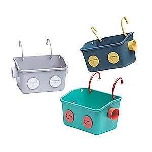 LUFOFOX Bath Toy Storage Organizer Basket, 3 Layers Colorful Robot Modeling Wall Mounted Kids Hanging Shower Caddy with Hooks for Shampoo