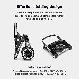 Bugaboo Lynx - The Lightest Full-Size Baby Stroller - All-Terrain with an Effortless Push and One-Handed Steering - Compatible with Bugaboo Turtle One by Nuna Car Seat - Alu/Blue Mélange