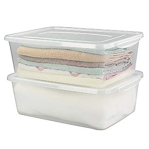 Anbers 16 Quart Clear Latching Storage Containers with Lid, Plastic Storage Box, 2 Packs