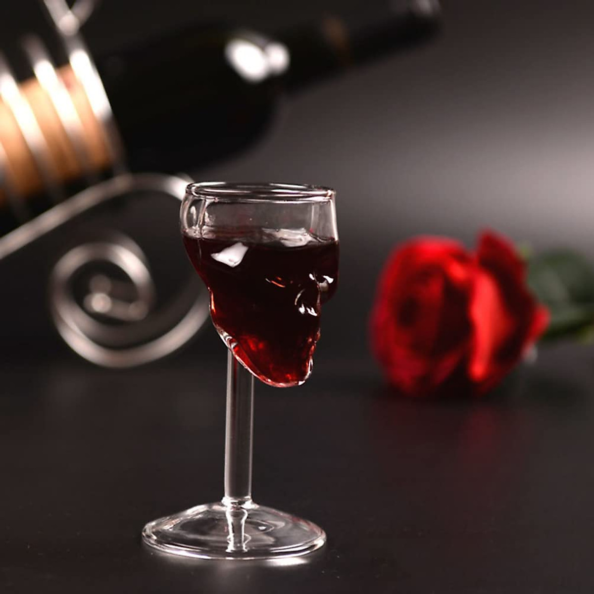 Halloween Skeleton Wine Glasses Set of 4, Funny Halloween Skull Glasses Goblets Clear Skeleton Glassware for Spooky Wine, Water or , Halloween Decorations Beverage Gifts