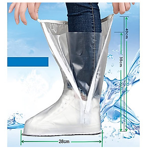 trrcylp Rain Waterproof Boot Cover Non-Slip Shoes Cover Foldable Portable Reusable PVC Snow Overshoes Sole Overshoes Galoshes for Women 6-7or men 4.5-6 Cycling Camping Fishing Travel Black, L