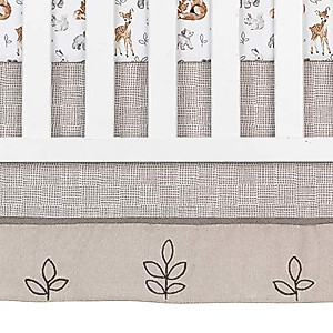 Lambs & Ivy Painted Forest 4-Piece Crib Bedding Set - Gray, Beige, White