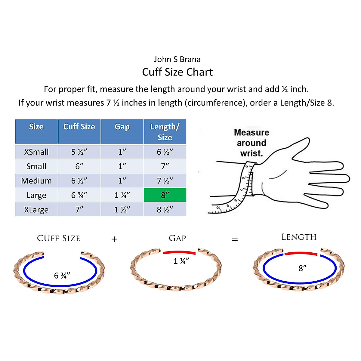 John S. Brana 1 Inch Wide Bark Copper Cuff Bracelet Handmade Jewelry - 100% Solid Uncoated Copper (8)