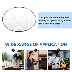 Hemoton Pizza Oven Tools 9 Inches Pizza Pan Even Heating Accessories Non Stick Tray Kitchen Tools Plate Hole Home Baking Bakeware Perforated Aluminum Alloy Kitchen Gadget Perforated Pizza Pan