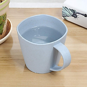 Hemoton 4pcs Wheat Straw Water Mug Unbreakable Water Cup Drinking Cup Camping Tea Beverage Mug Bathroom Cups for Water Coffee Milk Juice Tea Random Color