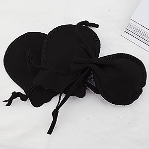 GBSTORE 10 Pcs Velvet Drawstring Bags Jewelry Gift Calabash Pouches for Storage Necklace Bracelet Earrings Headphones Watch Candy and Other Small Items (Black)