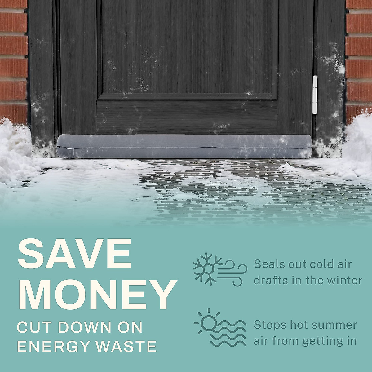 Home Intuition 36 inch Twin Door Draft Stopper for Bottom of Doors Weather Stripping, Brown, 2 Pack