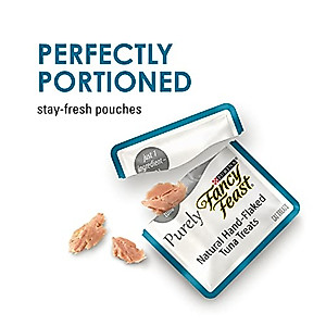 Purina Fancy Feast Natural Cat Treats, Purely Natural Hand-Flaked Tuna - (Pack of 5) 10 Ct. Pouches