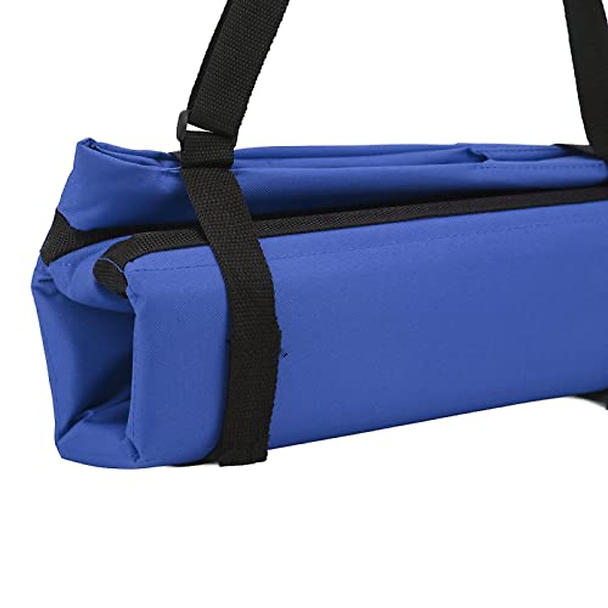 Okuyonic Folding Bleacher Cushion, Portable Oxford Cloth Folding Stadium Seat Lightweight Pearl Cotton for Lawn(Blue)