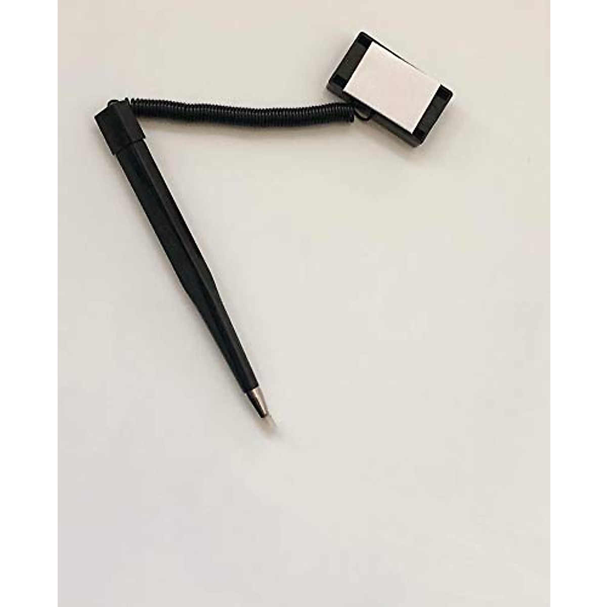 NoBo Pack of 5 Counter Coil Corded Wedgy Pen with Adhesive Backing, Black Ink