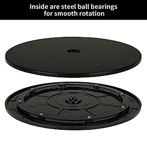 4PCS Lazy Susan Organizer 9 Inch Lazy Susan Plastic Kitchen Organization Turntable Organizer Black Lazy Susan Turntable for Cabinet, Cake,Countertop, Painting, TV, Display (50-lb Load Capacity)