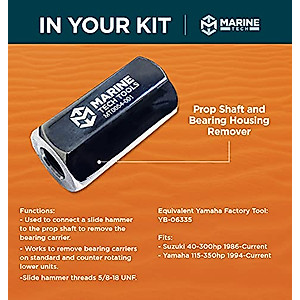 Marine Tech Tools Prop Shaft and Bearing Housing Remover — Fits Suzuki, Yamaha 115-350hp, Honda 75-250hp — Removes Bearing Carriers Fast and Easy