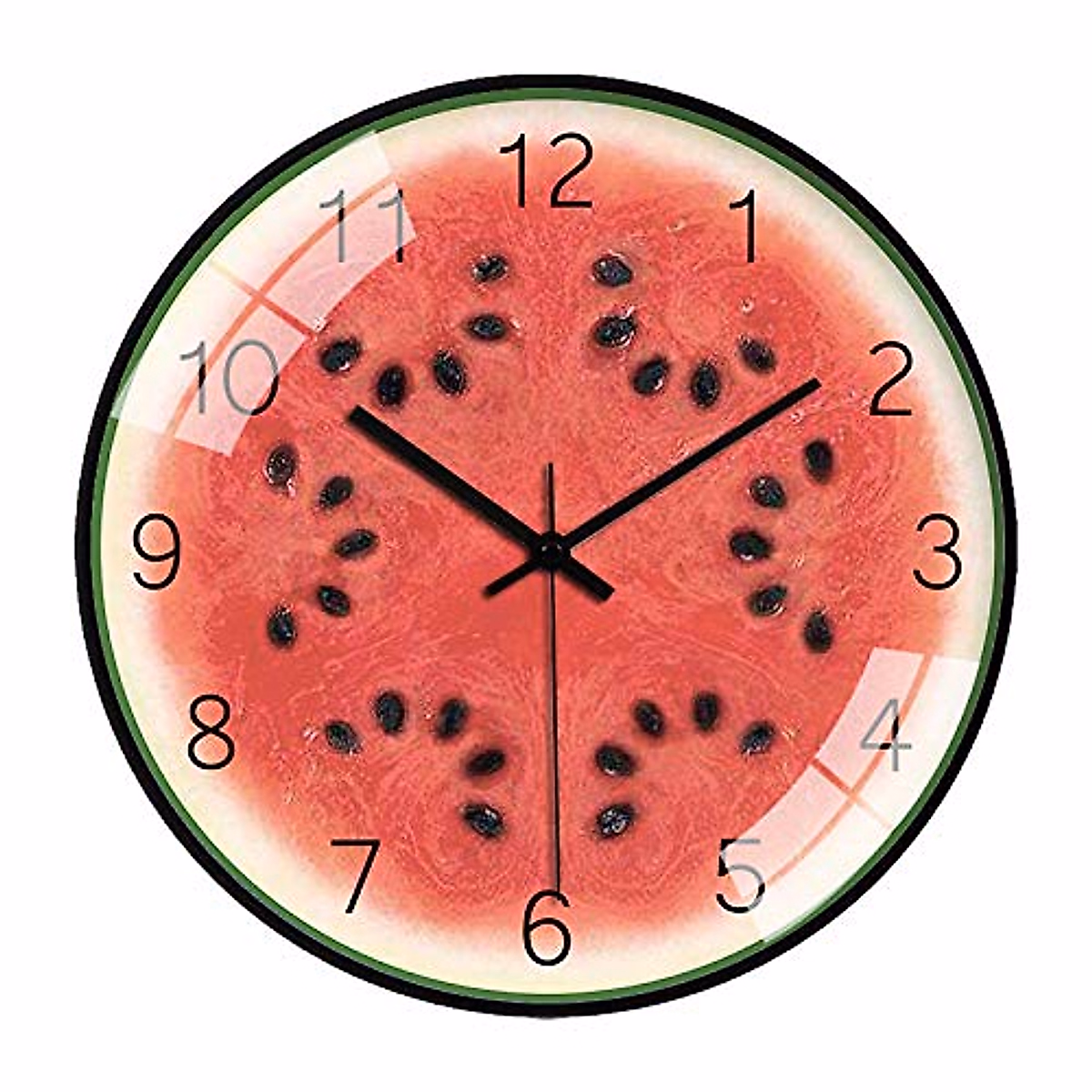 NO Brands Cartoon Fruit Modern Minimalist Household Wall Clock Living Room Personality Creative clock-12 inches_178 Black